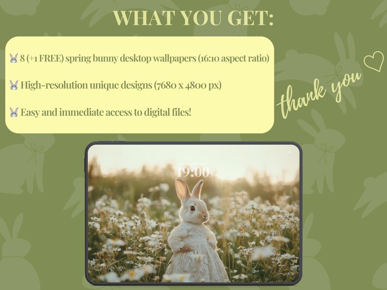 Spring Bunny Desktop Wallpaper Bundle Cottontail Charm Wallpaper HD ...