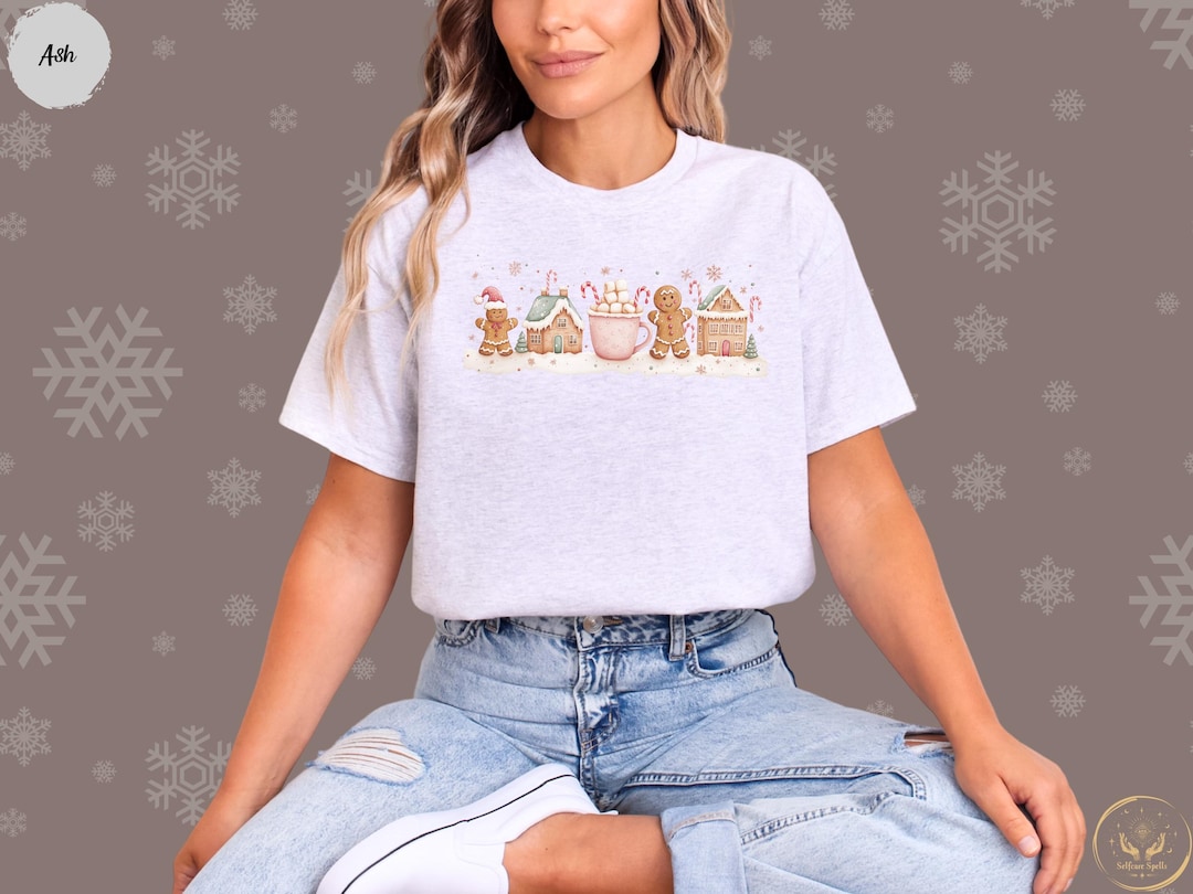 Pastel Gingerbread T-shirt Sweet Christmas Cookie Xmas Gift Idea Shirt ...
