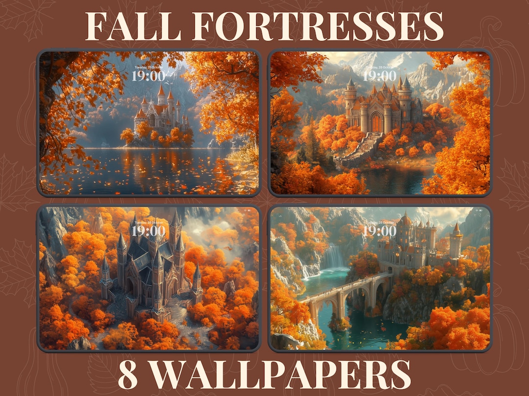 Autumn Castles Aesthetic Fall Fortress Desktop Wallpapers Fantasy Elven ...