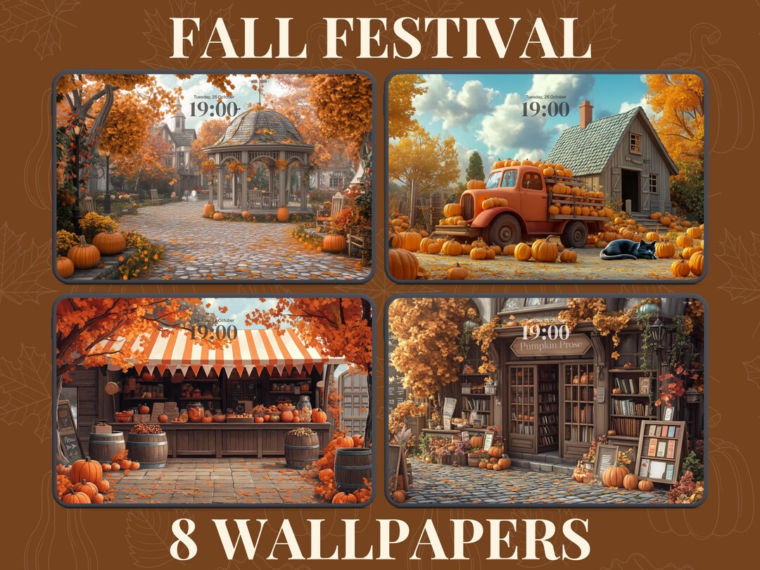 Fall Festival Pumpkin Autumn Aesthetic Desktop Wallpapers Harvest ...