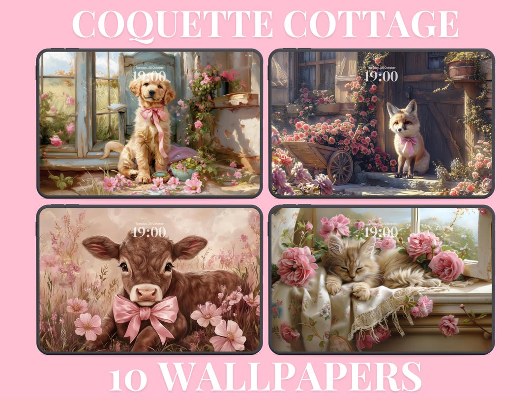 Coquette Aesthetic Desktop Wallpapers Pink Ribbon Bow Cute Cottage ...