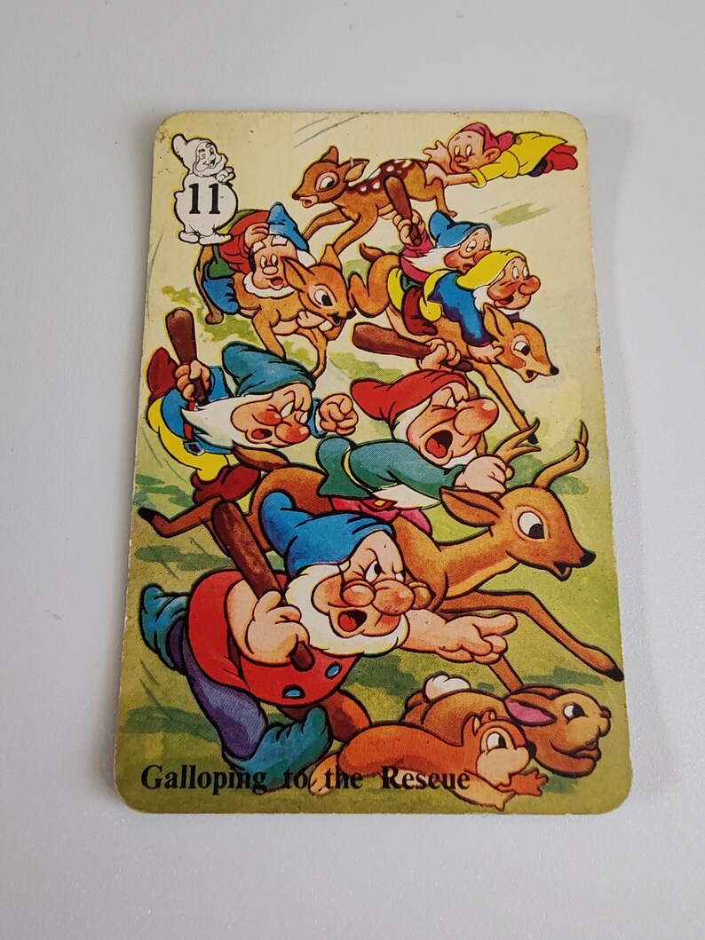 1951 Vintage Snow White Seven Dwarfs Playing Card Framed - Etsy