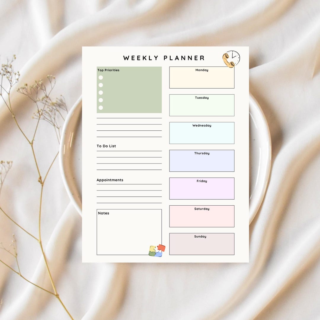 Weekly Planner Printable: To-do List, Priorities (digital Download) - Etsy