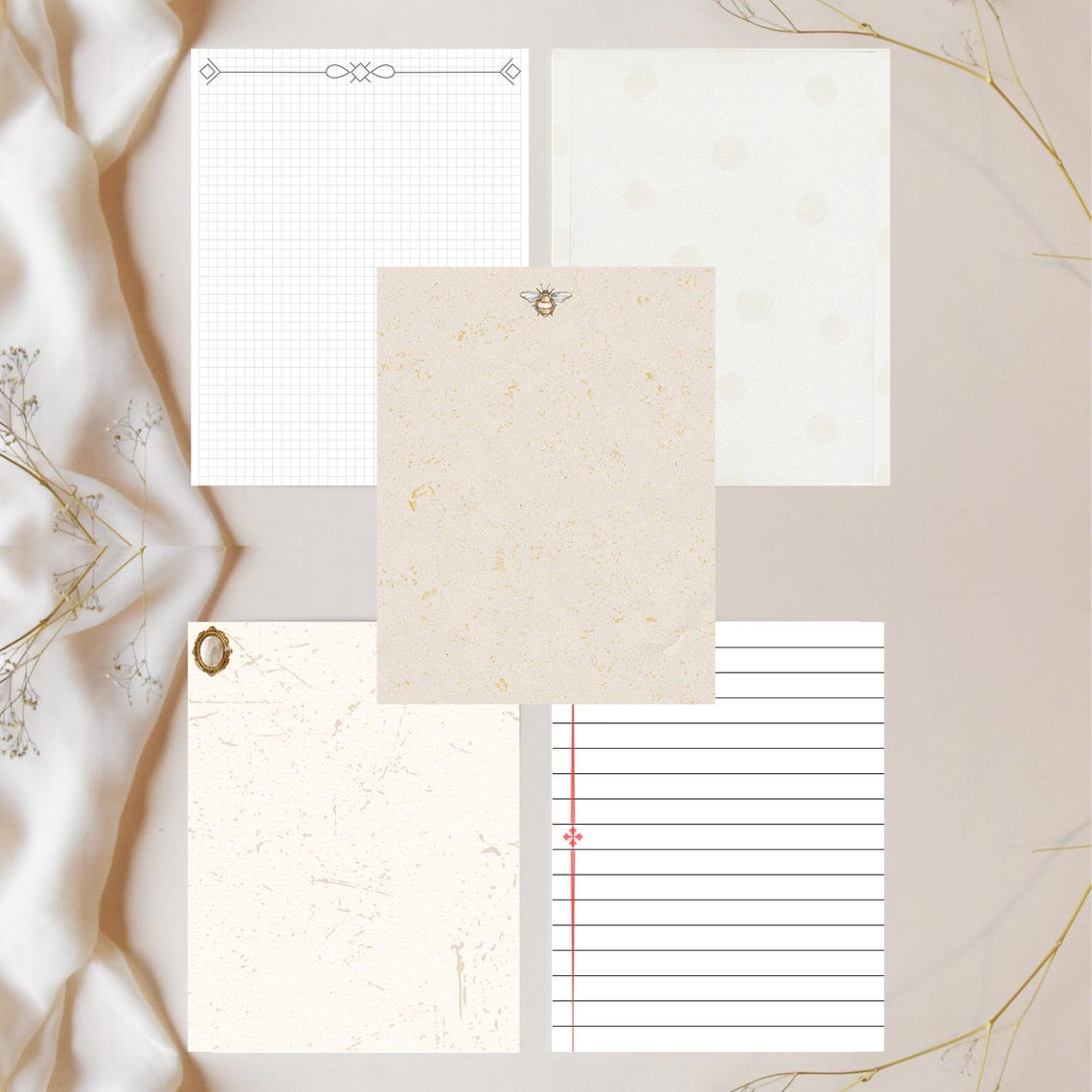 Lined Grid Paper, Printable Stationery (digital Download) - Etsy