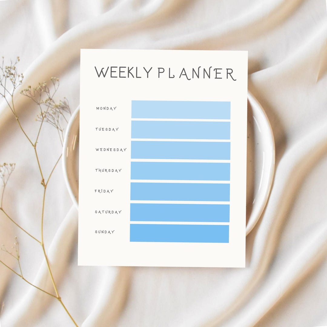 Printable Blue Planner Set - Daily, Weekly, Fixed Expenses Organizer ...
