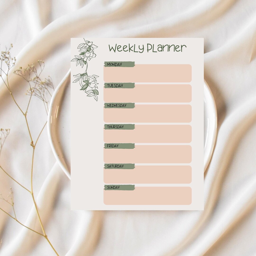 Boho Weekly Planner: Printable To-do List & Notes (digital Download) - Etsy