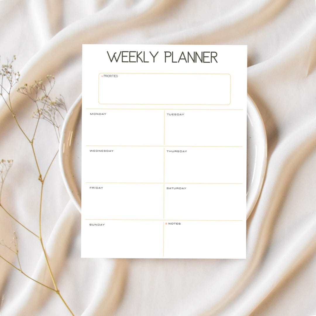 Weekly Planner and Lined Paper Set – Minimalist and Colorful Designs ...