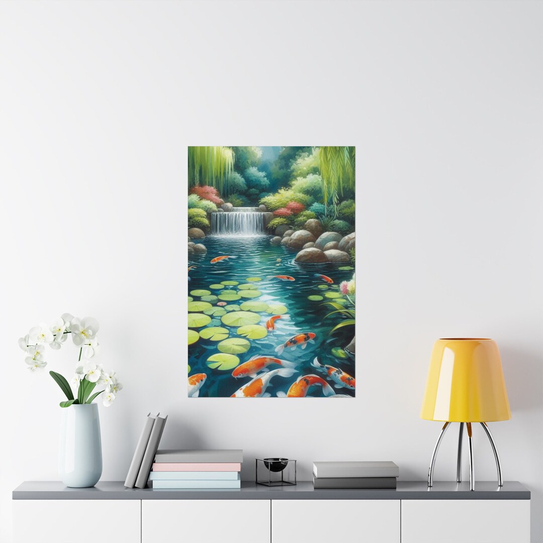 Koi Fish Poster-koi Fish Wall Art-tranquil Zen Decor-koi Fish ...