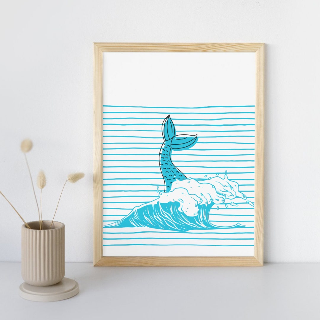 Wave-riding Mermaid Tail-magical Mermaid Artwork-enchanting Mermaid ...