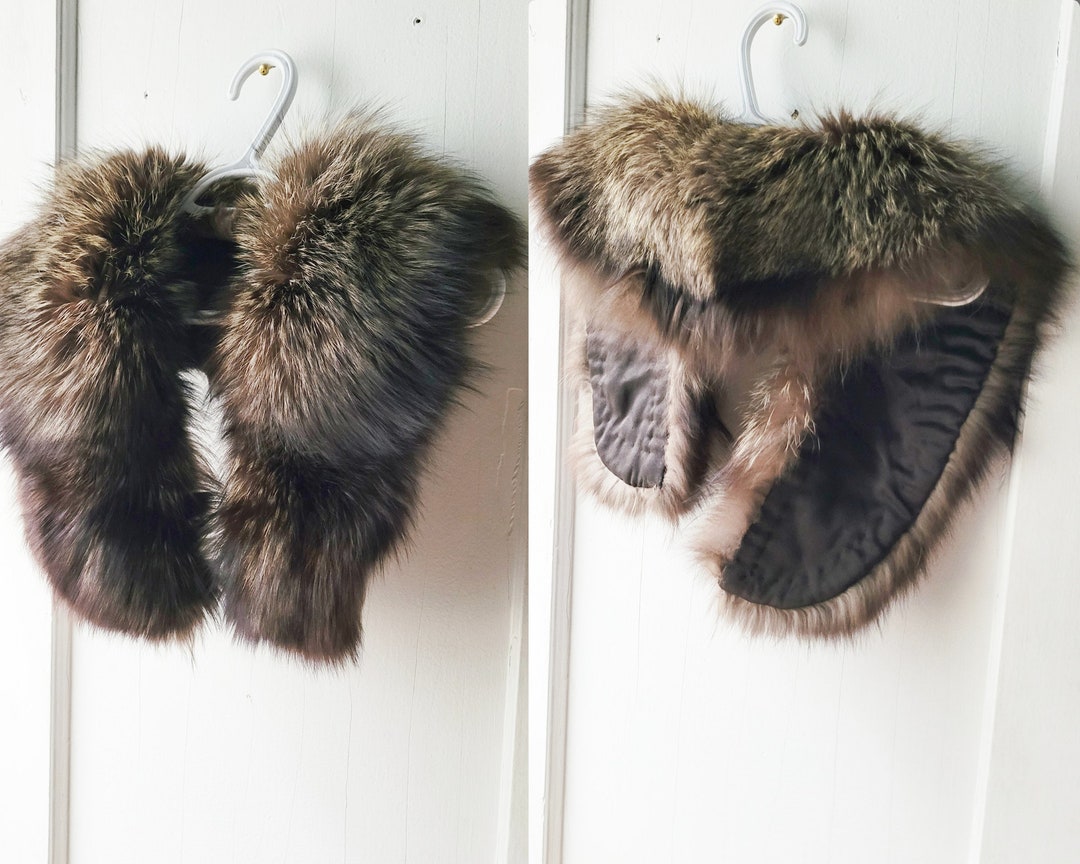 Silver Fox Fur Collar Wrap Scarf - Etsy