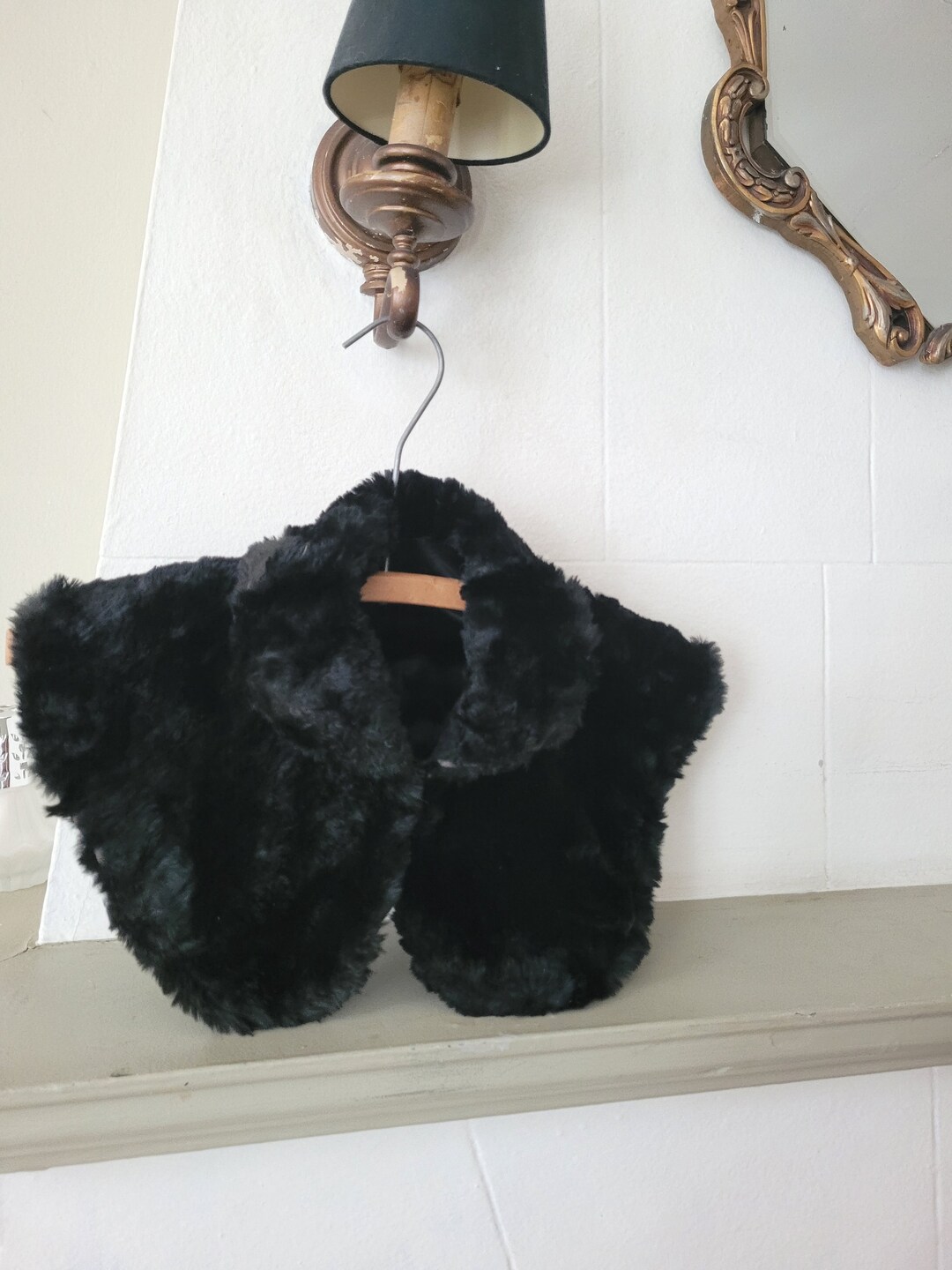 Vintage Black Sheared Beaver Fur Capelet Collar Fur Bib Small Scarf - Etsy