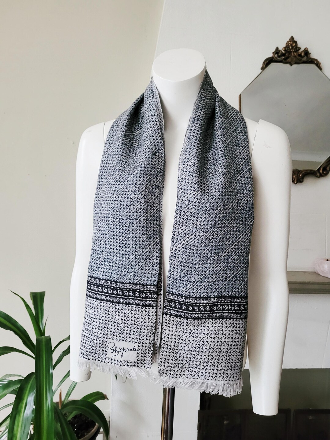 Vintage Schiaparelli Men's Silk Scarf Gray Opera Foulard - Etsy