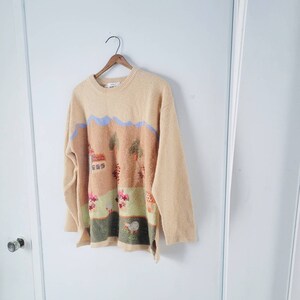 Vintage Cottagecore Sweater Farmhouse Novelty Scenic Pullover - Etsy