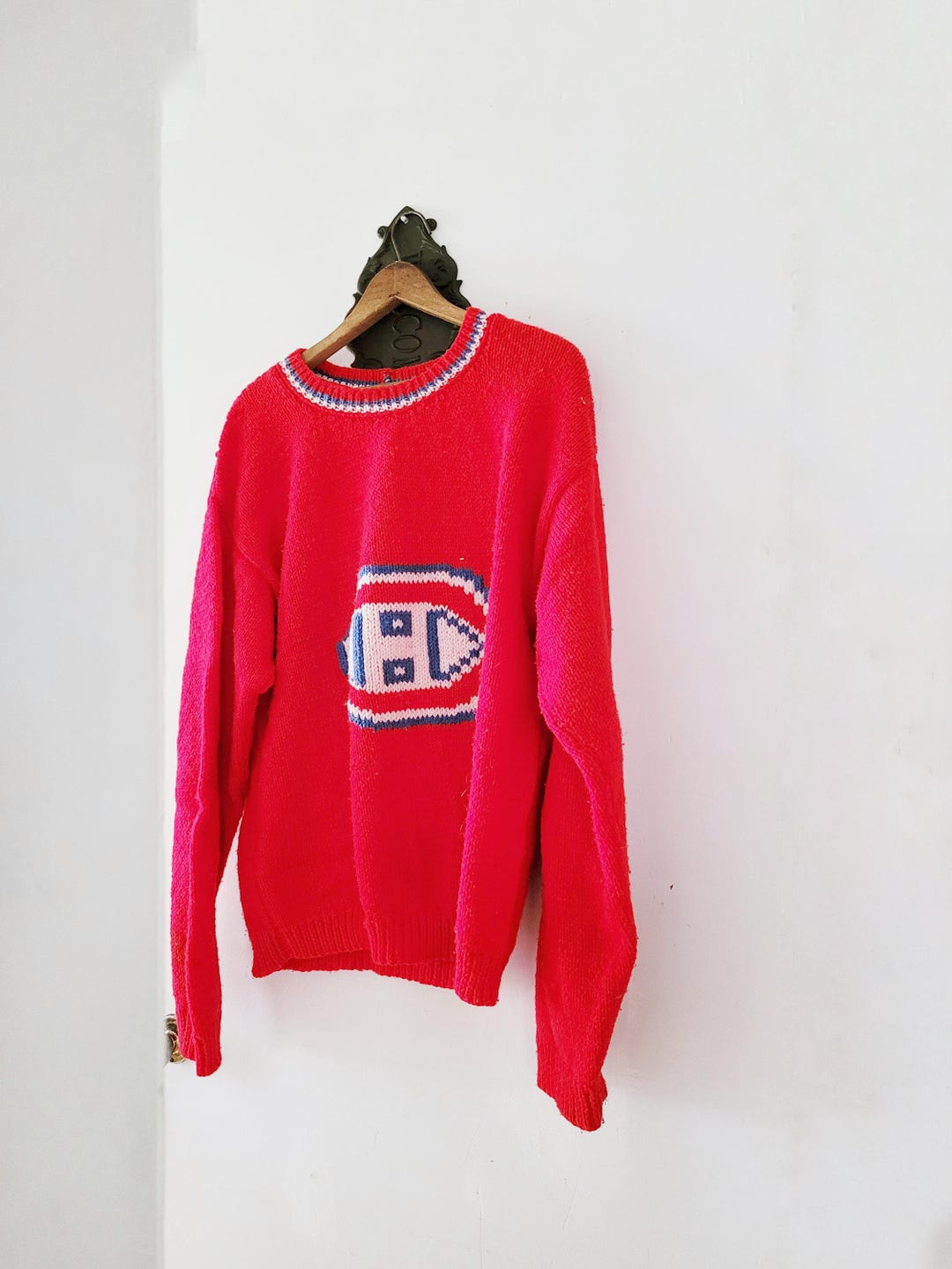Vintage Canadian Hand Knit Sweater Pullover Xl - Etsy