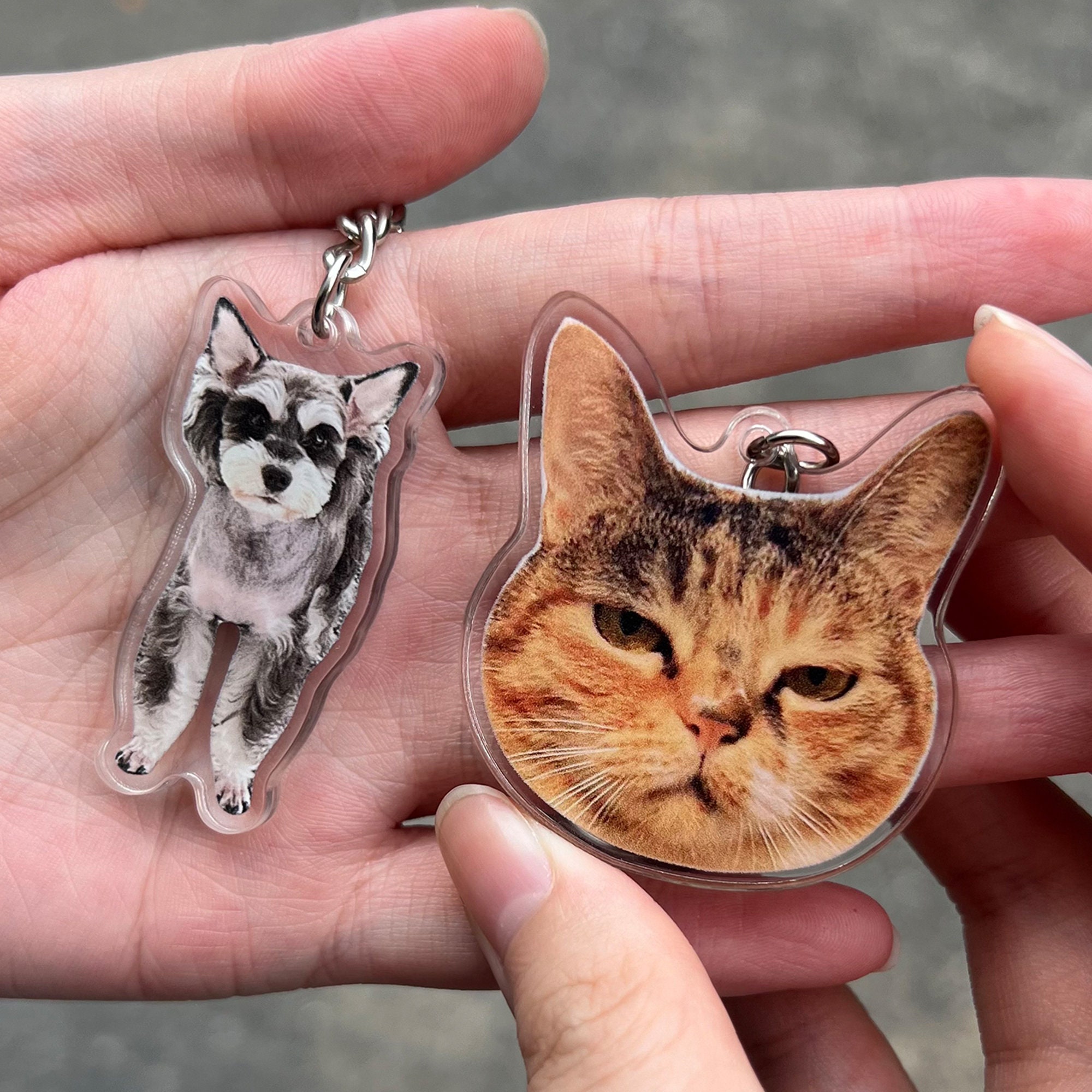 Custom Cat Keychain, Custom Photo Keychain, Pet Keychain, Family Photo ...