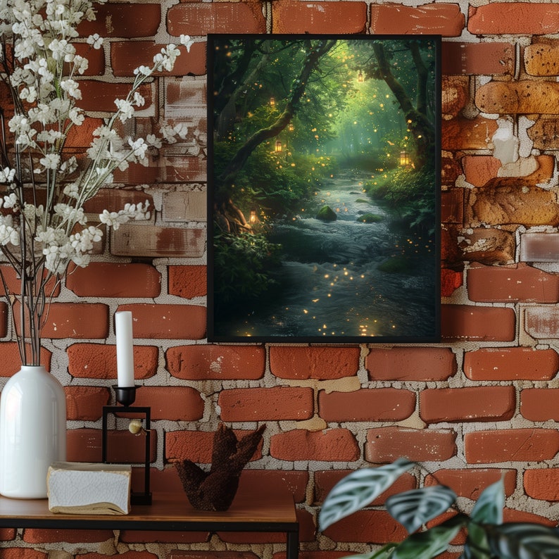Fantasy-themed Digital Download Poster | Enchanted River Art Print ...