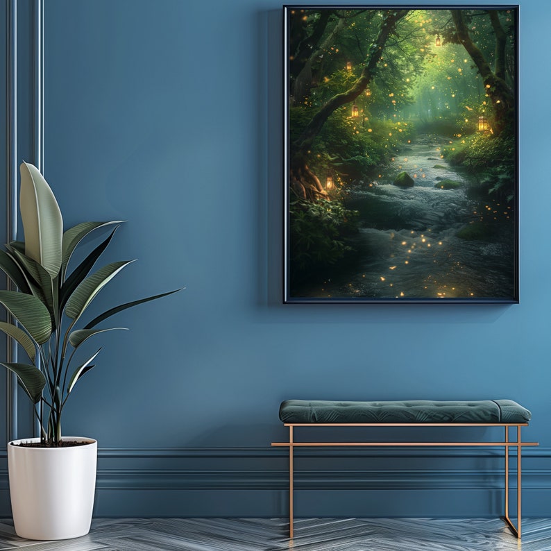 Fantasy-themed Digital Download Poster | Enchanted River Art Print ...
