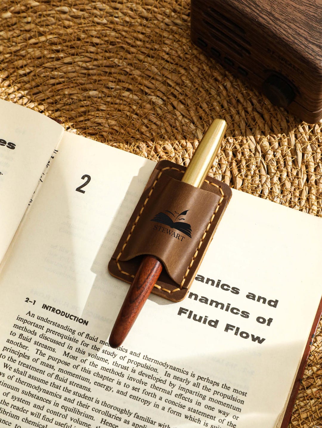 Personalized Leather Pen Holder Clip, Engraved Name Traveler's Notebook ...