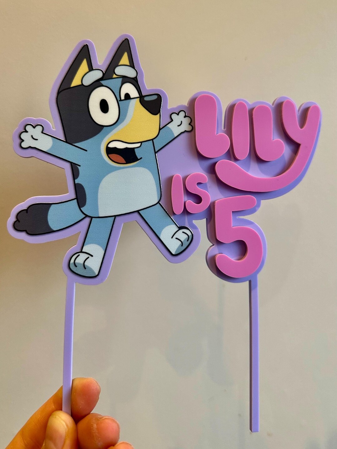 Personalised Bluey Inspired Cake Topper Various Colours Bluey Theme ...