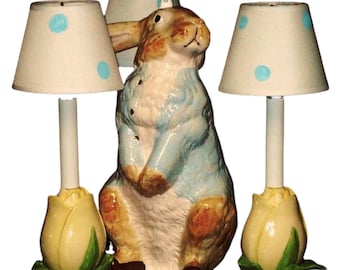 Beatrix Potter Peter Rabbit Lamp, Woodland Baby Lamp, Bunny Child's ...
