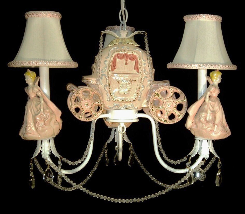 Pink Princess Coach Chandelier Light Princess Room Decor - Etsy
