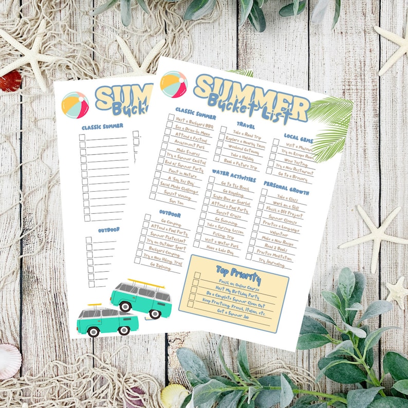 Summer Bucket List Printable | Editable Summer Bucket List | Summer Fun ...