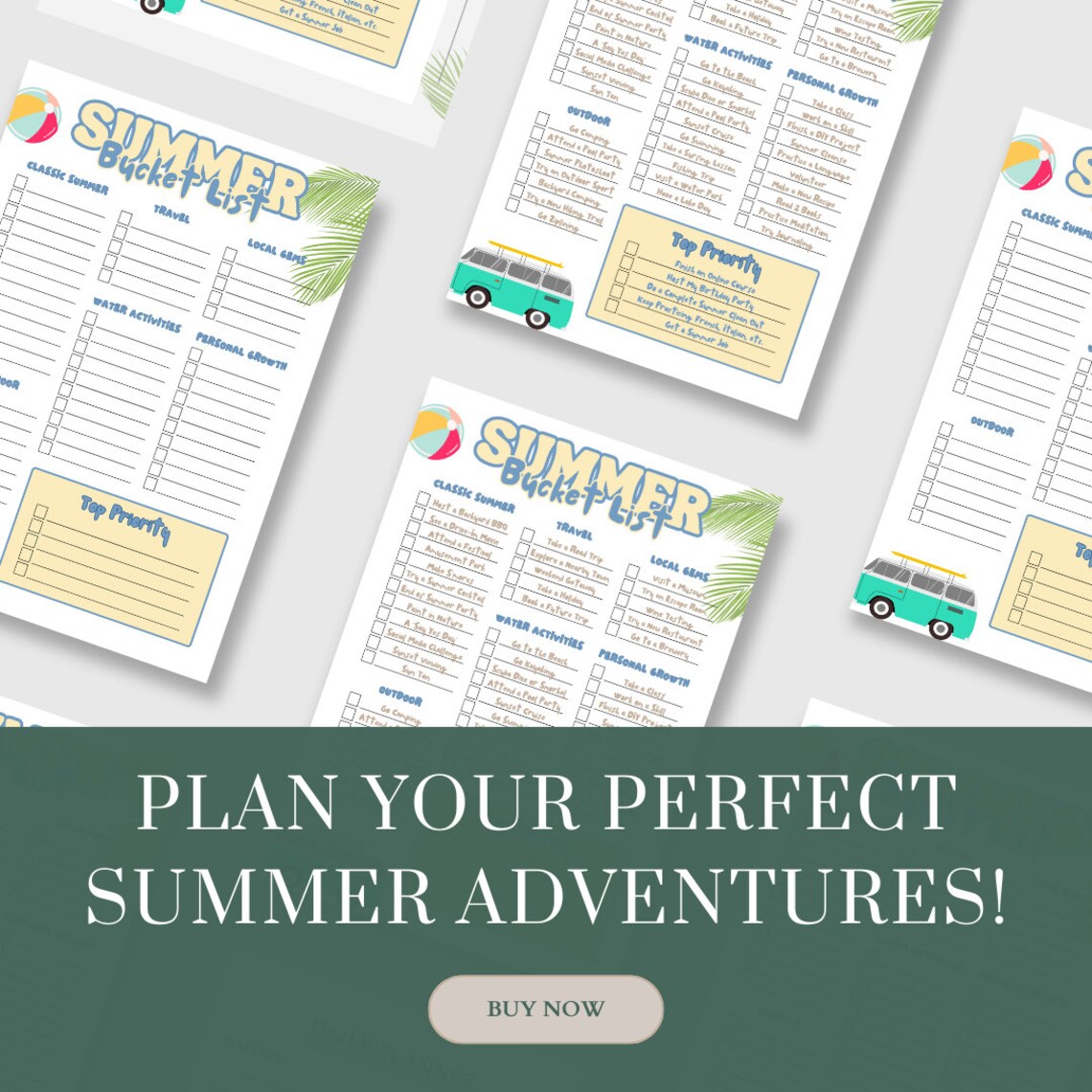 Summer Bucket List Printable | Editable Summer Bucket List | Summer Fun ...