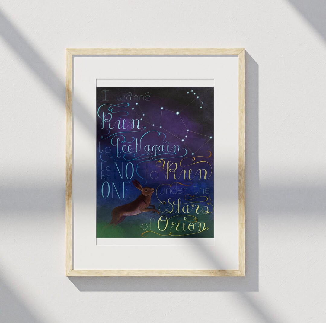 Hare Running Under Orion Constellation Art Print - Etsy