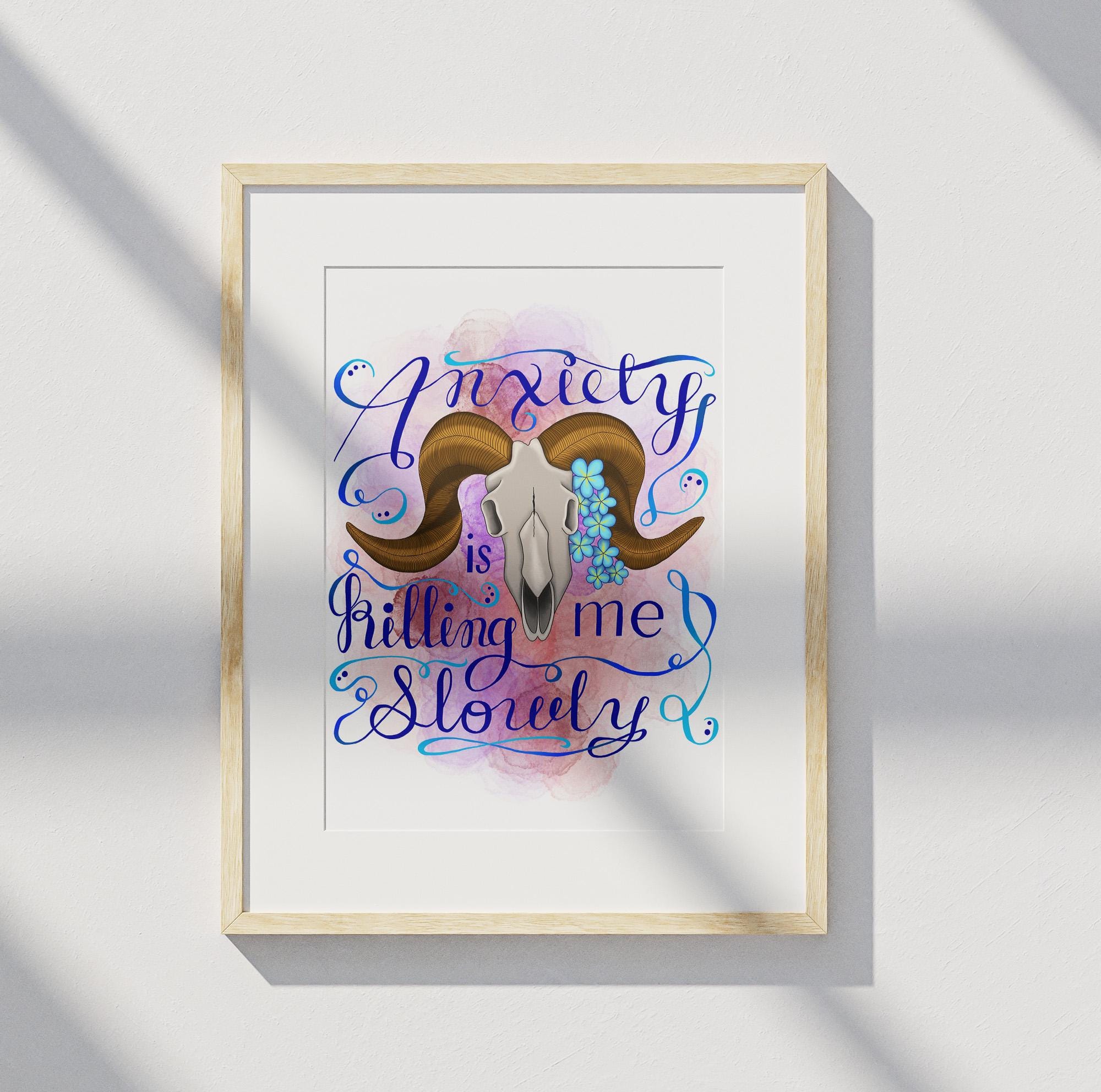 Anxiety Art Print Etsy