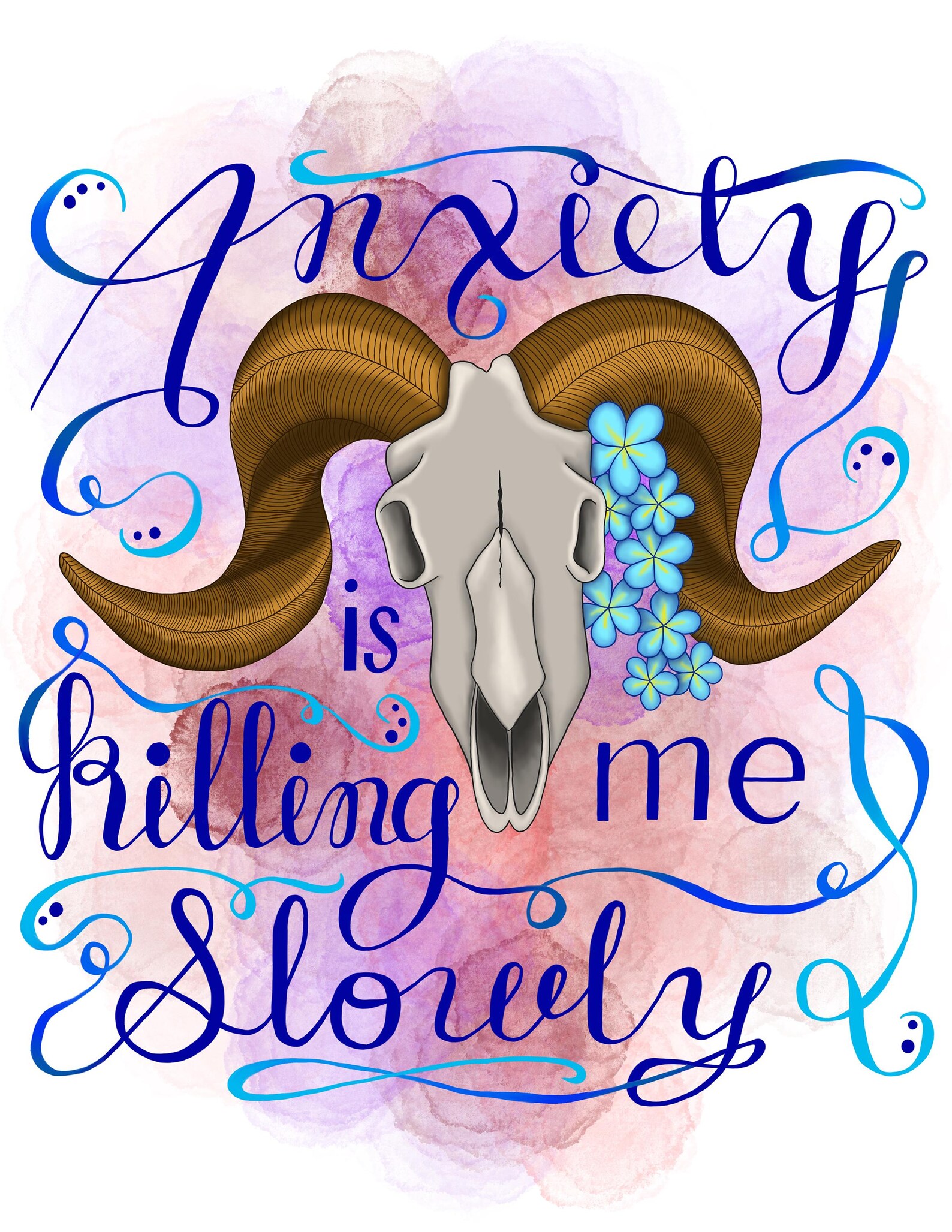 Anxiety Art Print Etsy