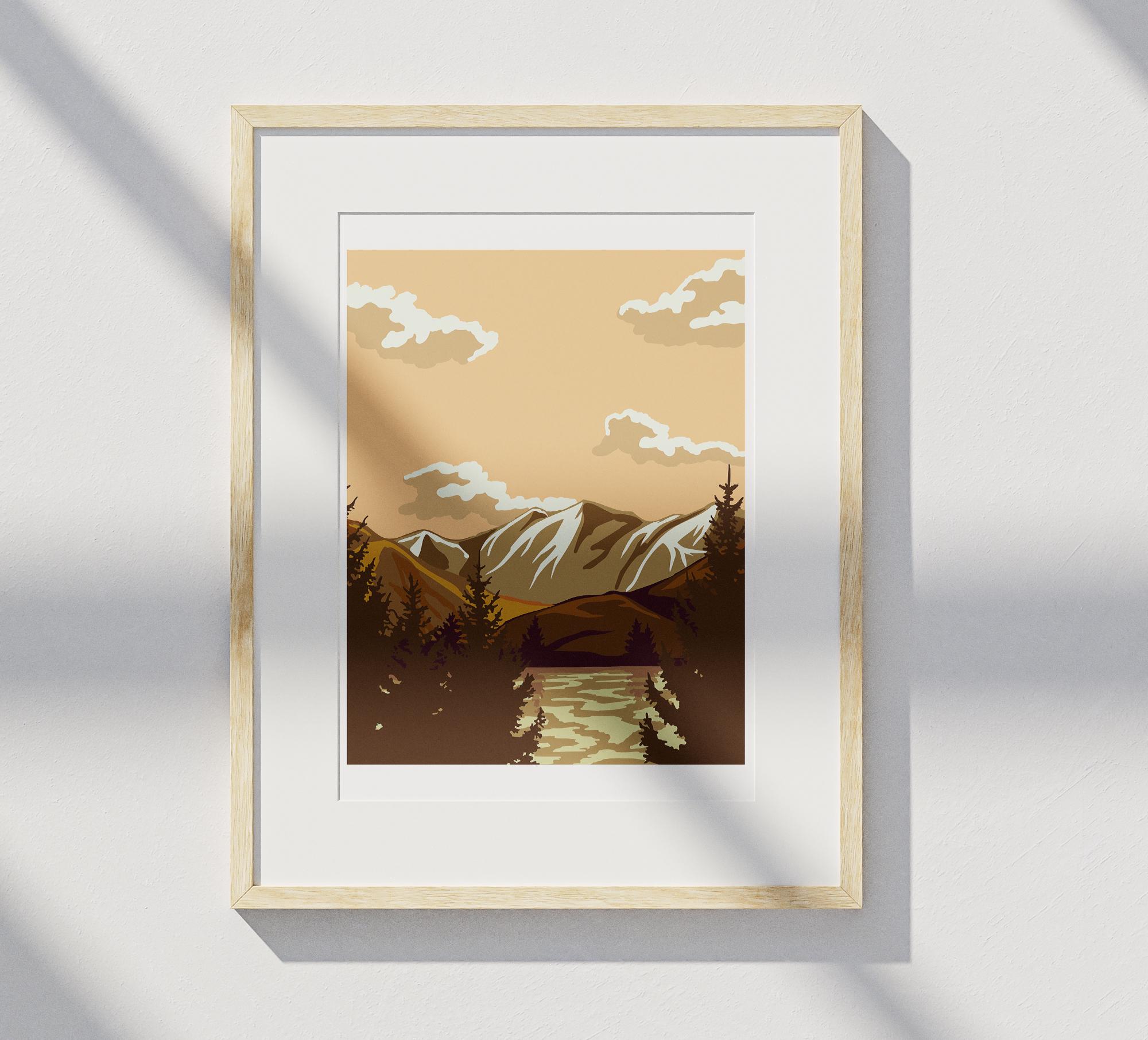 Pocono Mountain Vector Landscape Art Print - Etsy
