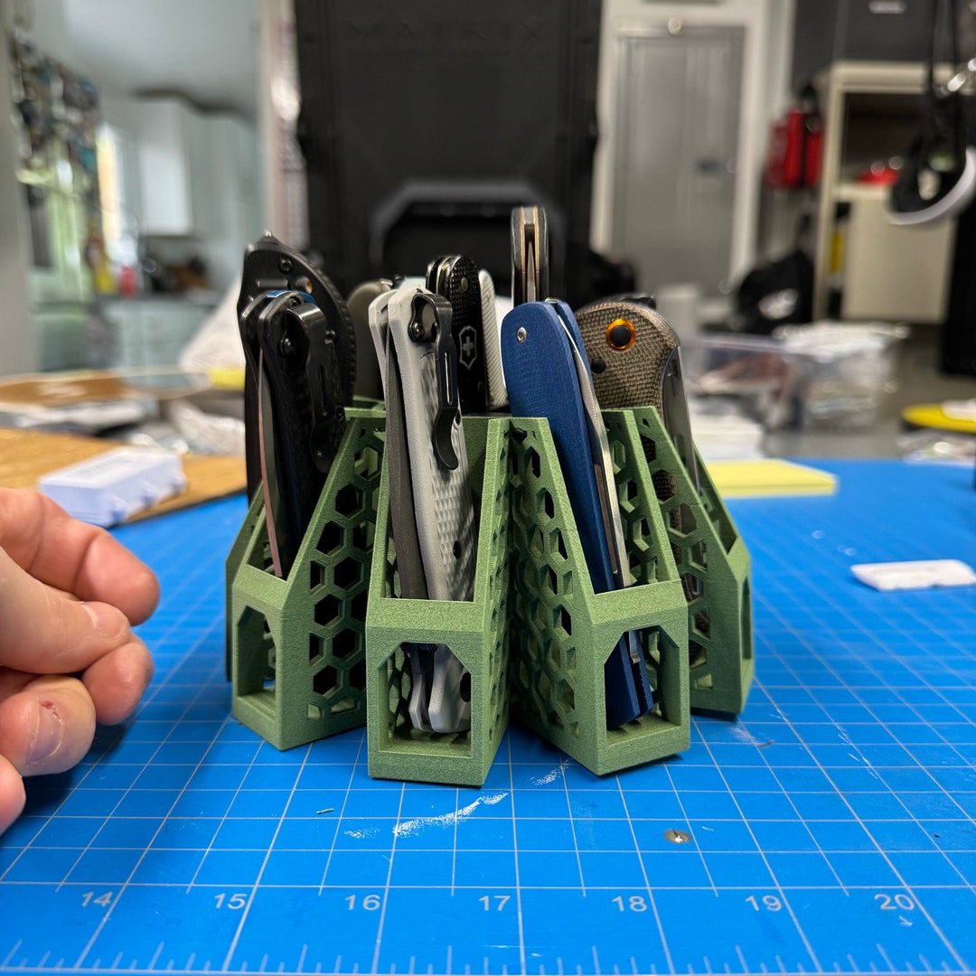 EDC Pocket Knife Holder - 13-slot Rotating Pocket Knife Caddy - Etsy