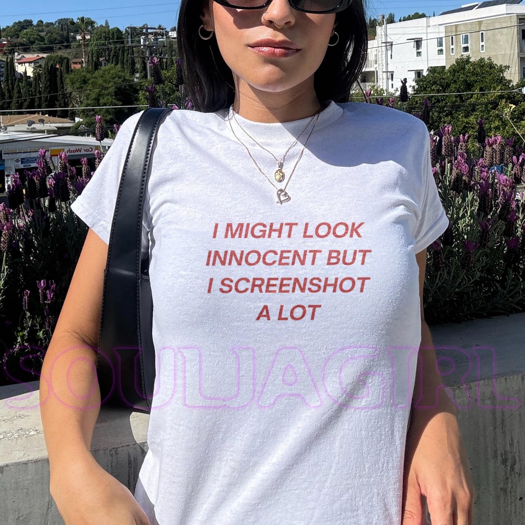 I Might Look Innocent but Baby Tee - Y2K Slogan Top, Retro 2000s Style ...