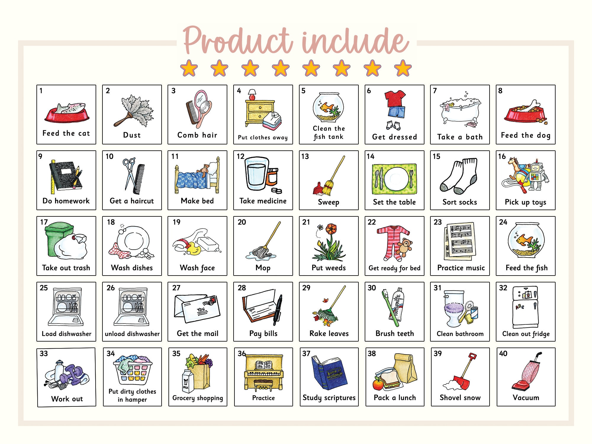 Daily Responsibilities Wooden Board Chore Chart, Christmas Gift Kids ...