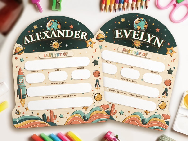 Personalized First Day of School Reusable Dry Erase Wood Sign, Custom ...