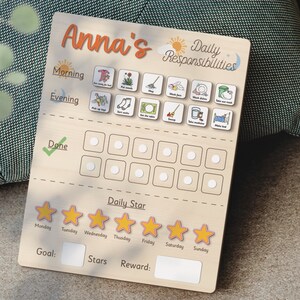Daily Responsibilities Wooden Board Chore Chart, Christmas Gift Kids ...
