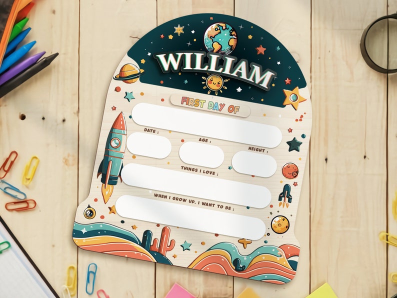 Personalized First Day of School Reusable Dry Erase Wood Sign, Custom ...