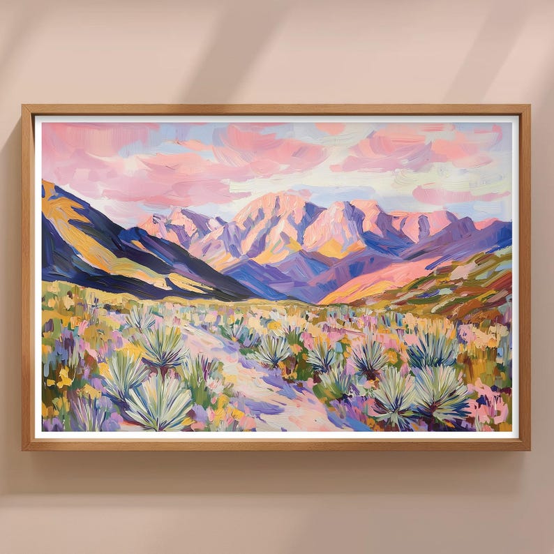 Sandia Mountains Sunset Painting, Albuquerque Desert Landscape Art, New ...