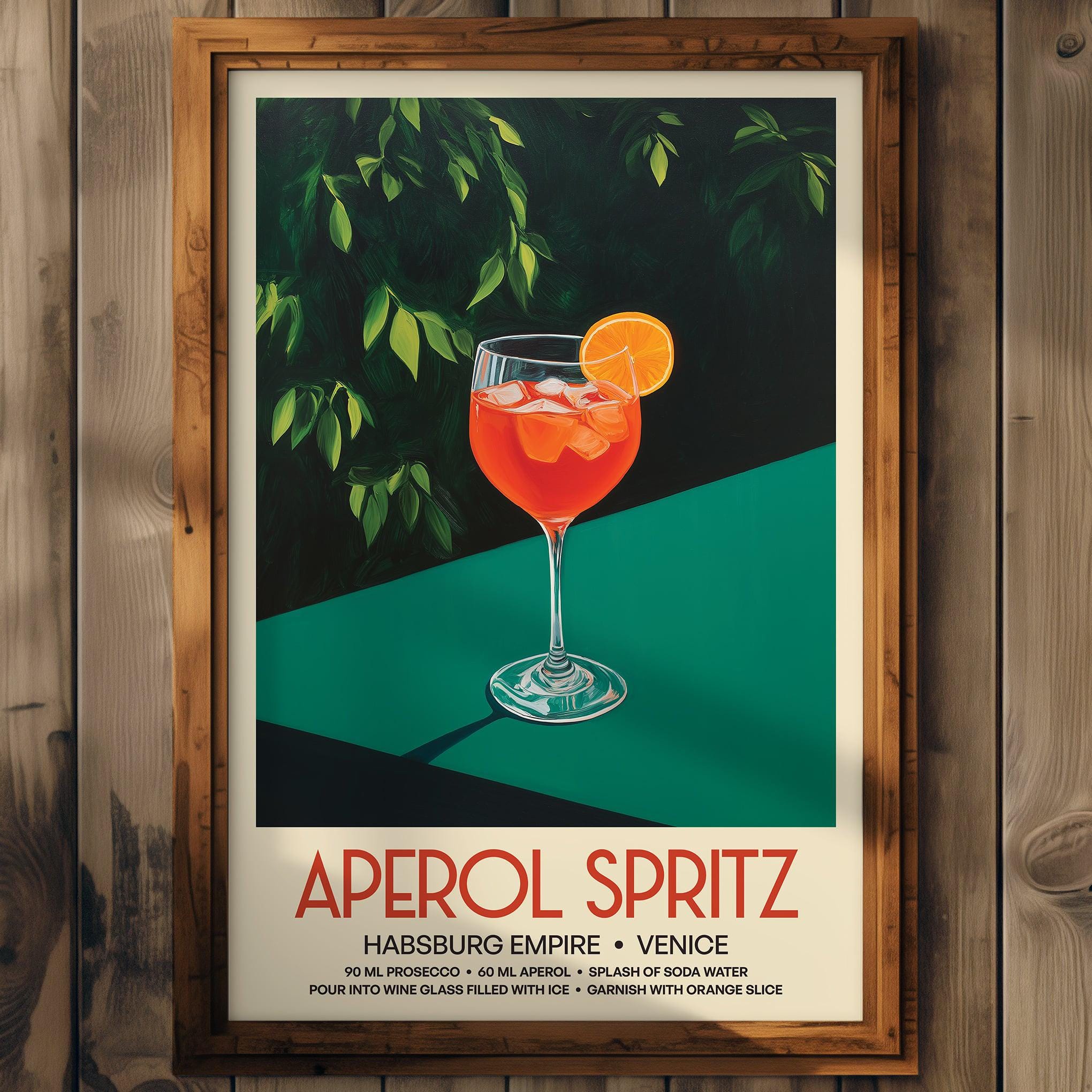 Aperol Spritz Cocktail Print, Vintage Wall Art, Retro Poster, Bar ...