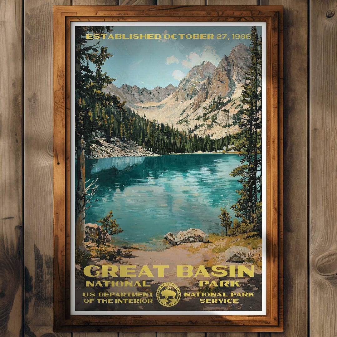 Great Basin National Park Poster, Nevada Travel Print, Home Decor, Wall ...