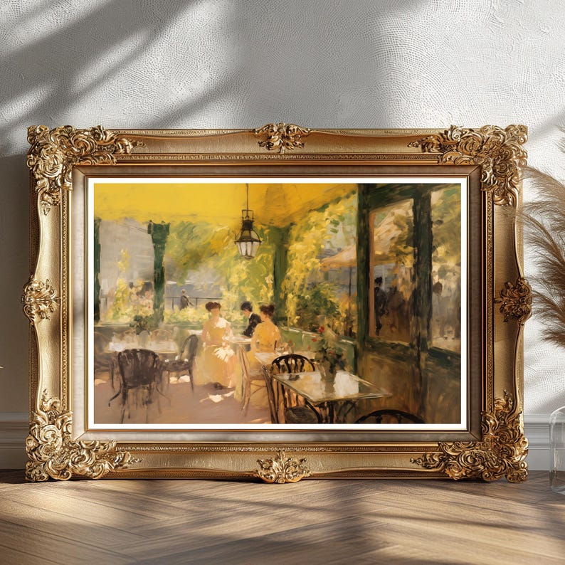 Sunday - Impressionist Painting Landscape Wall Art Print, Large Gallery ...