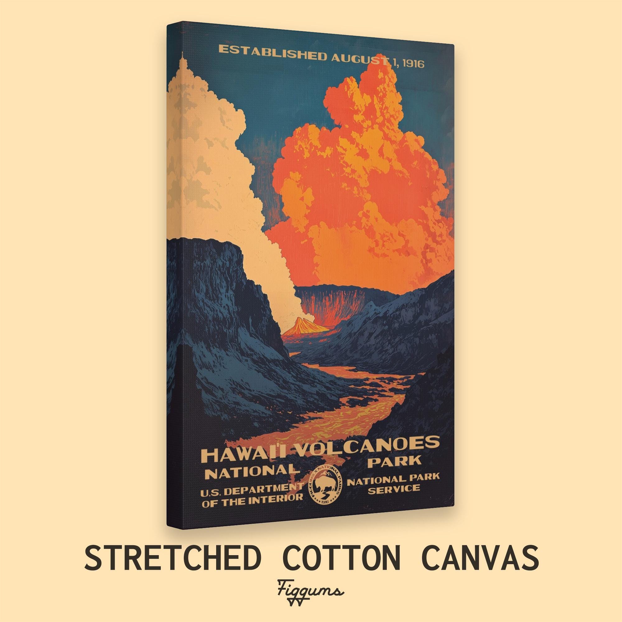 Hawaii Volcanoes National Park Poster, Pacific Travel Print, Home Decor ...