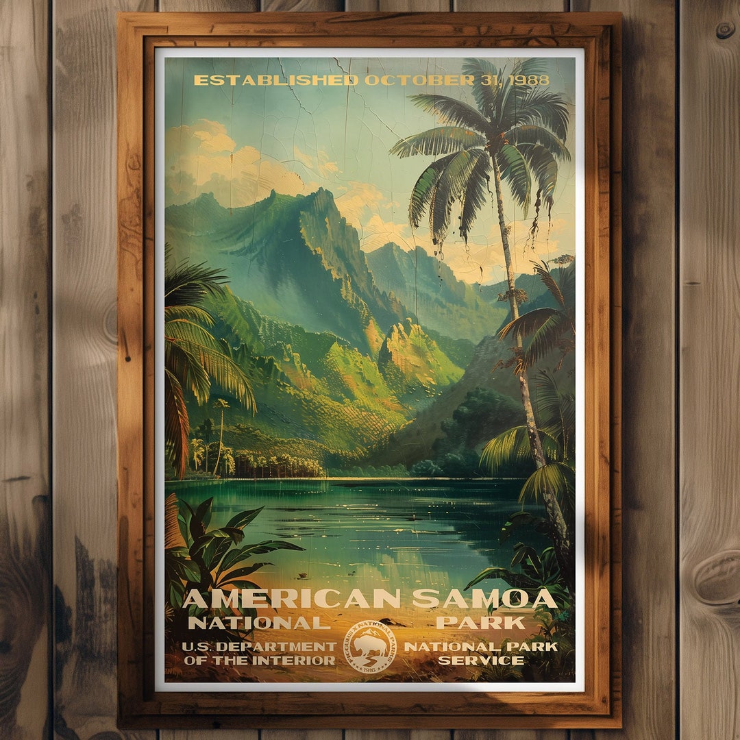 American Samoa National Park Poster, Travel Print, Home Decor, Wall Art ...