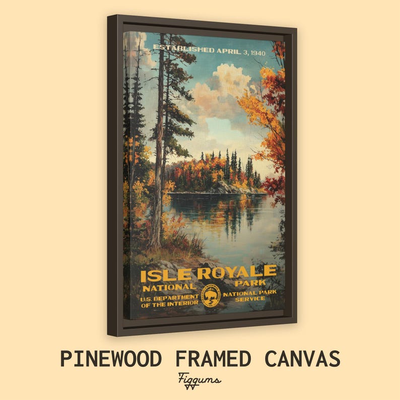 Isle Royale National Park Poster, Michigan Travel Print, Home Decor ...