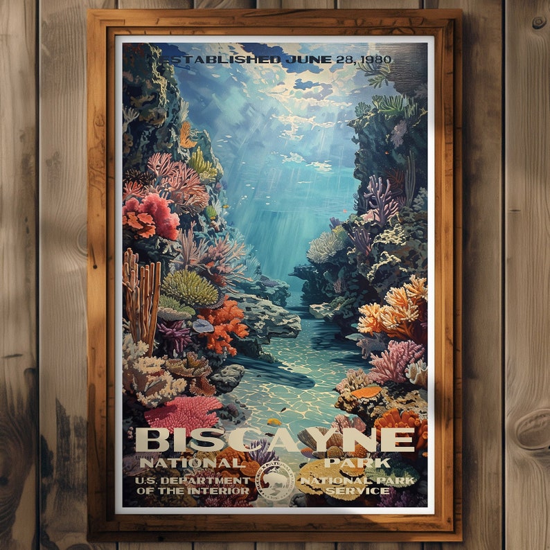 Biscayne National Park Poster, Travel Print, Home Decor, Wall Art ...