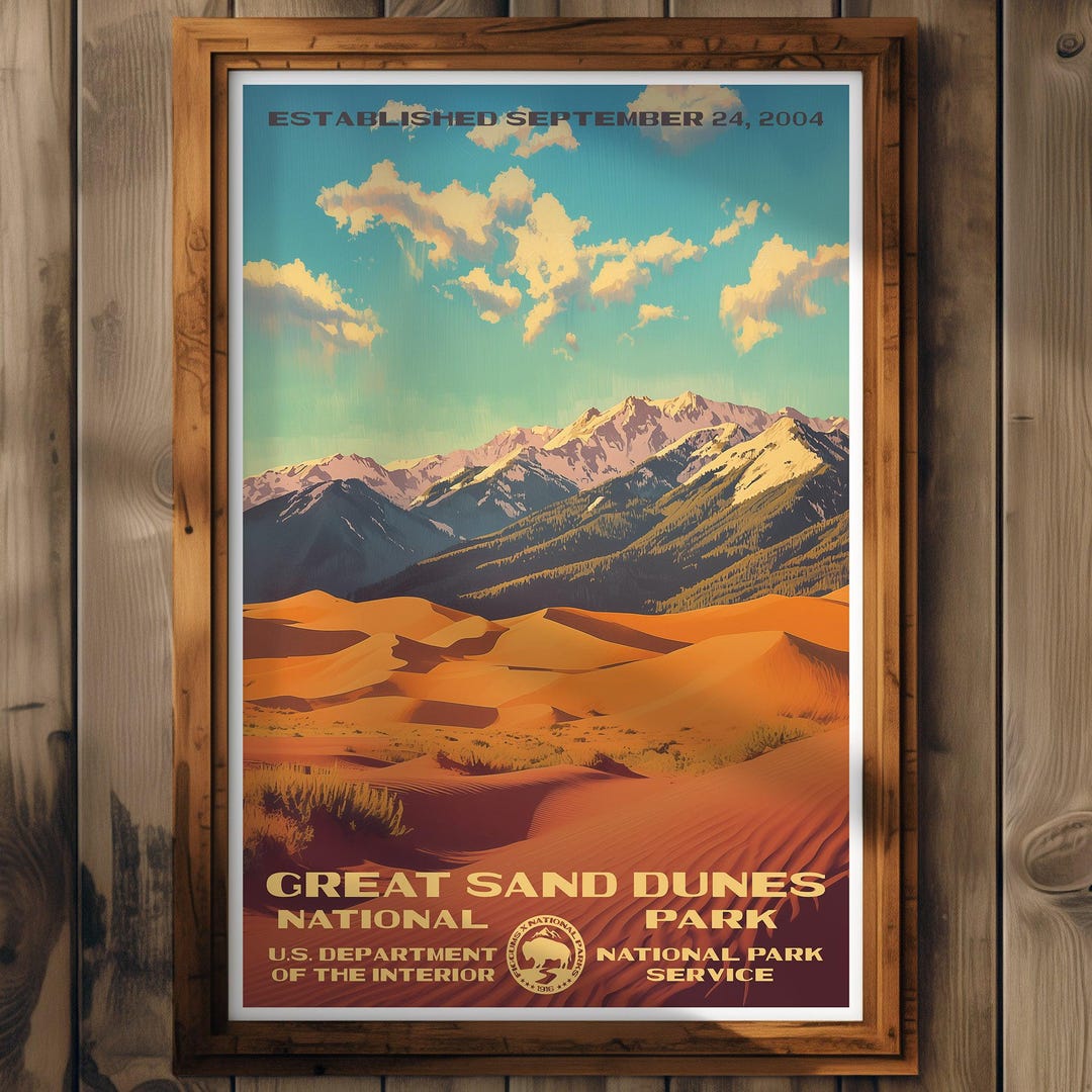 Great Sand Dunes National Park Poster, Colorado Travel Print, Home ...