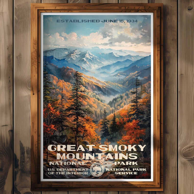 Great Smoky Mountains National Park Poster, Travel Print, Home Decor ...