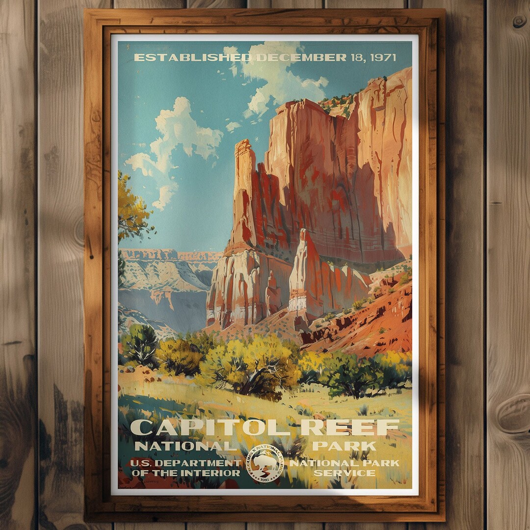 Capitol Reef National Park Poster, Travel Print, Home Decor, Wall Art ...