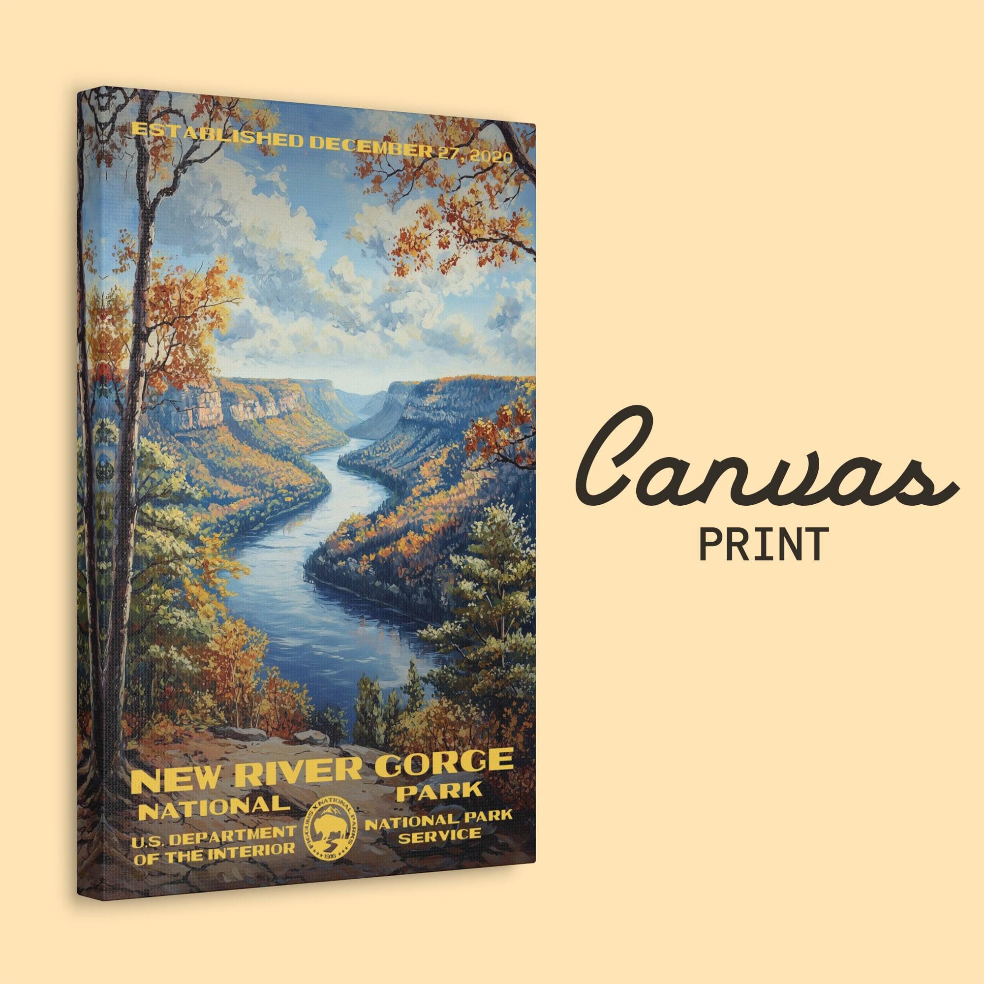 New River Gorge National Park Poster, West Virginia Travel Print, Home ...