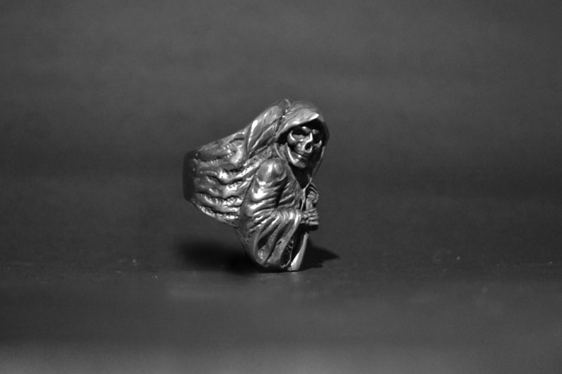The Scariest Nightmare Horror Ring Halloween 4 Grim Reaper Pewter Brass ...